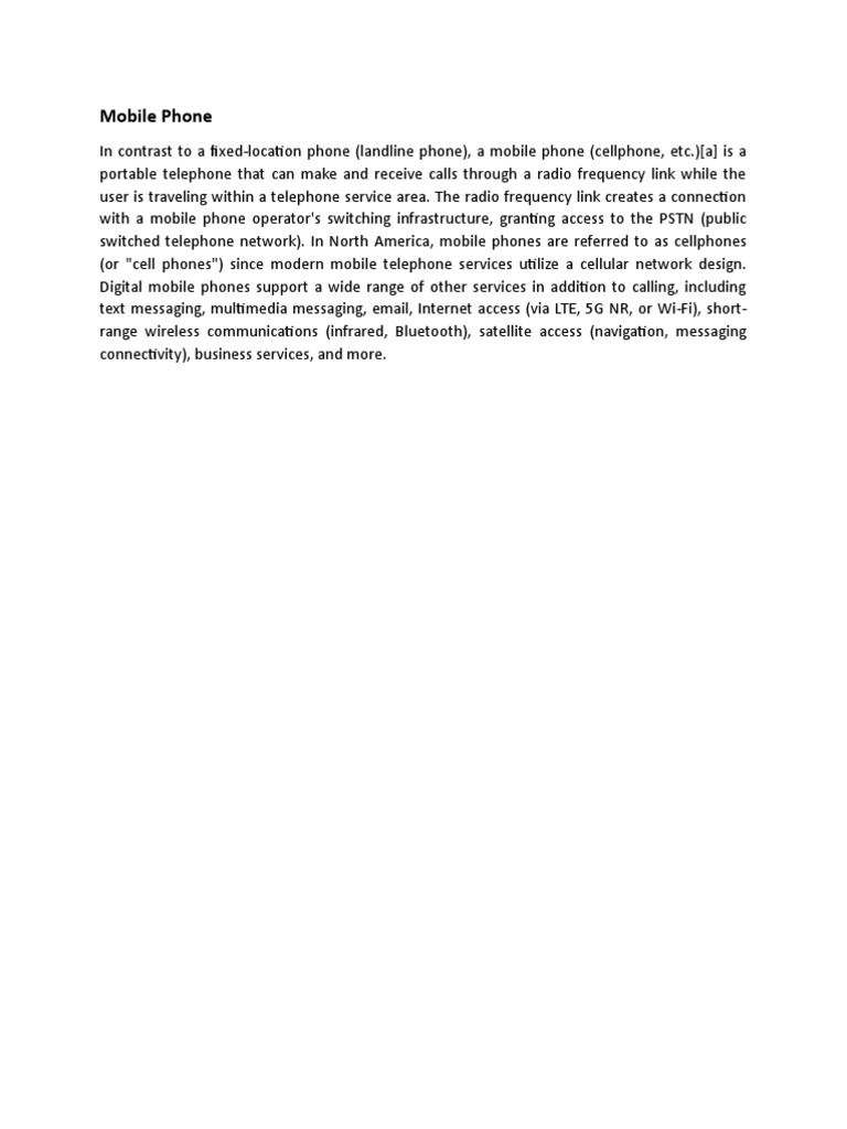Mobile Phone | PDF