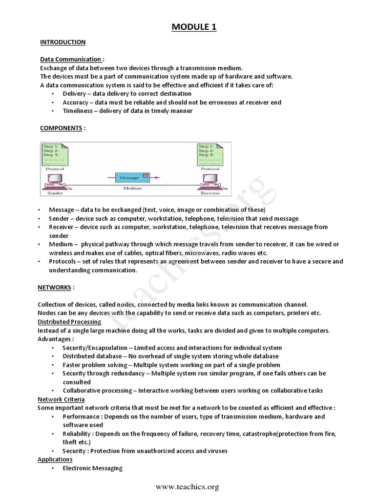 Dcof Full Notes (Module 1) | PDF | Modulation | Network Topology