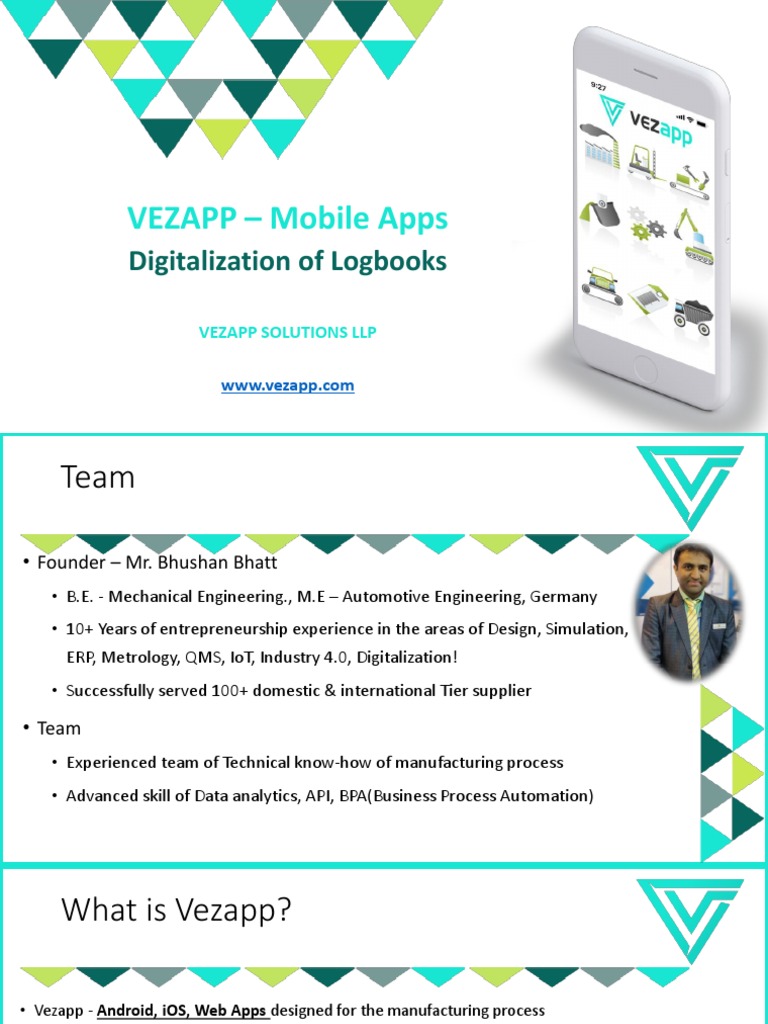 Vezapp: Digital Logbook Solution | PDF | Mobile App | Enterprise ...