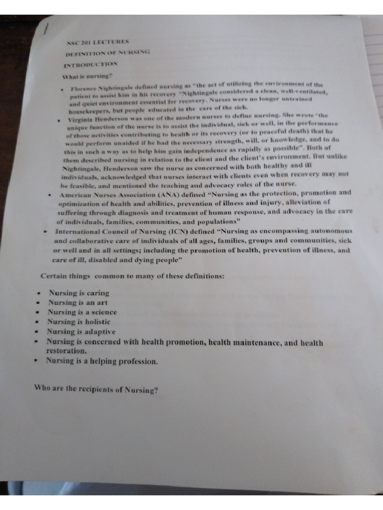 NSC 201 Handout | PDF