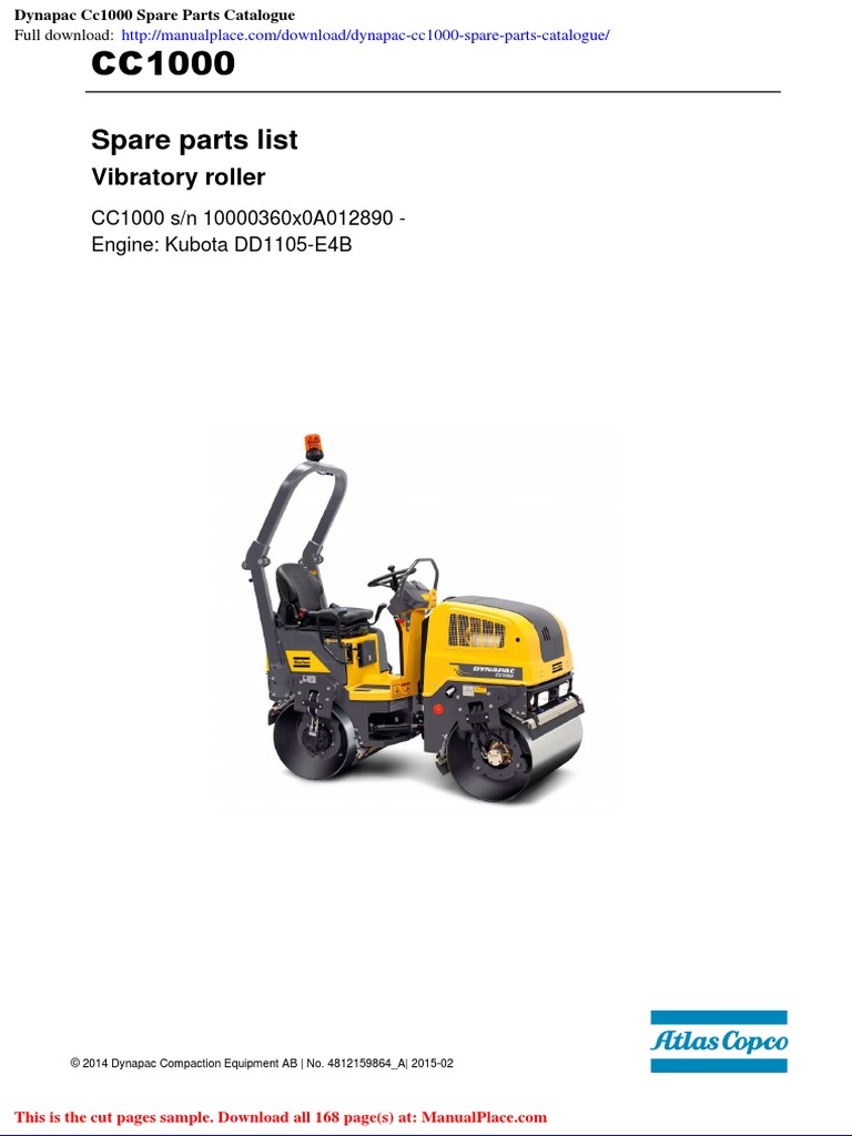 Dynapac Cc1000 Spare Parts Catalogue | PDF | Engines | Car Body Styles