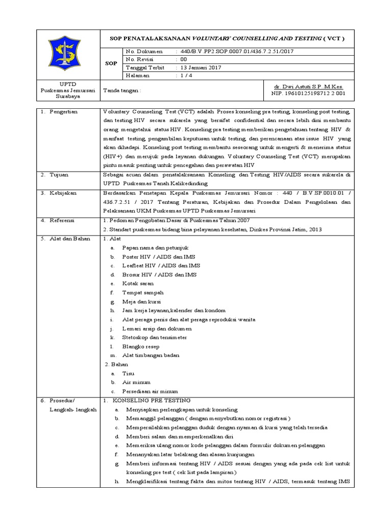 SOP PENATALAKSANAAN VCT Edit | PDF | Karier & Perkembangan