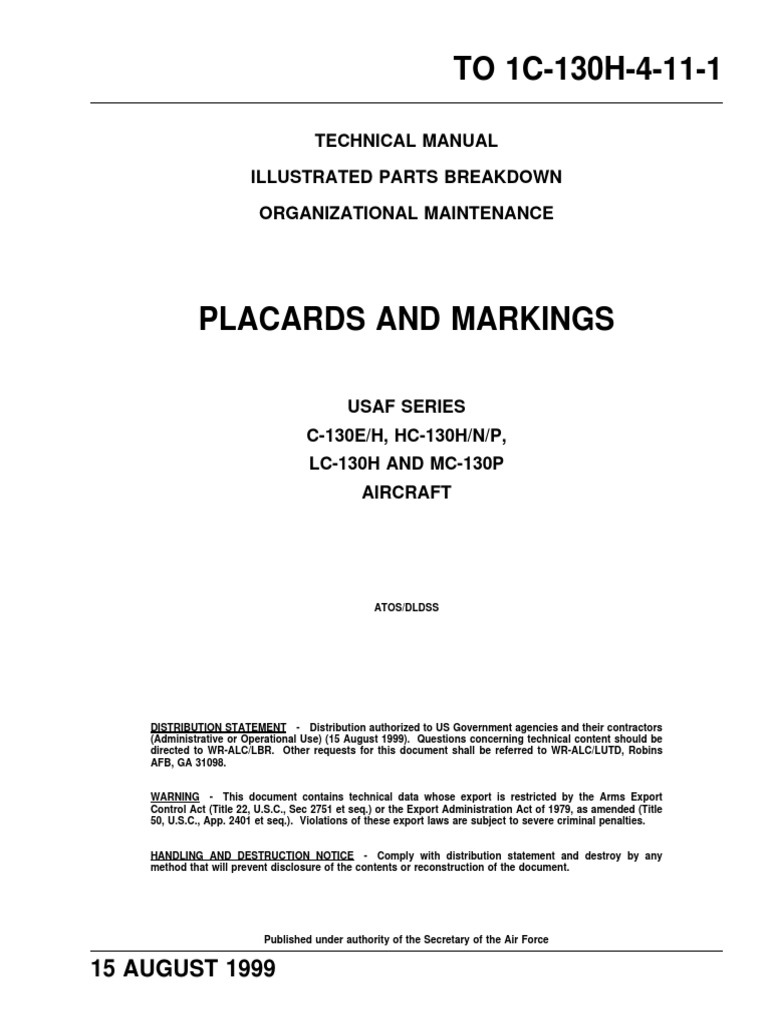 1C 130H 4 11 1 Placards and Markings | PDF