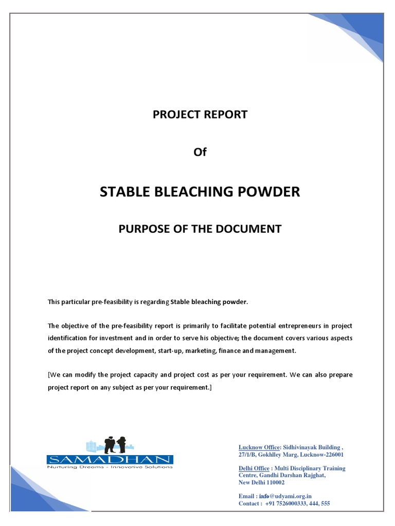 Stable Bleaching Powder | PDF | Bleach | Chlorine