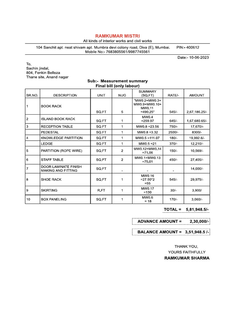 Quotation Sheet | PDF