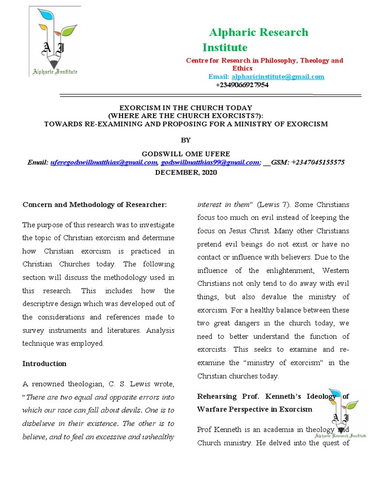 Exorcism in The Church Today | PDF | Exorcism | Jesus