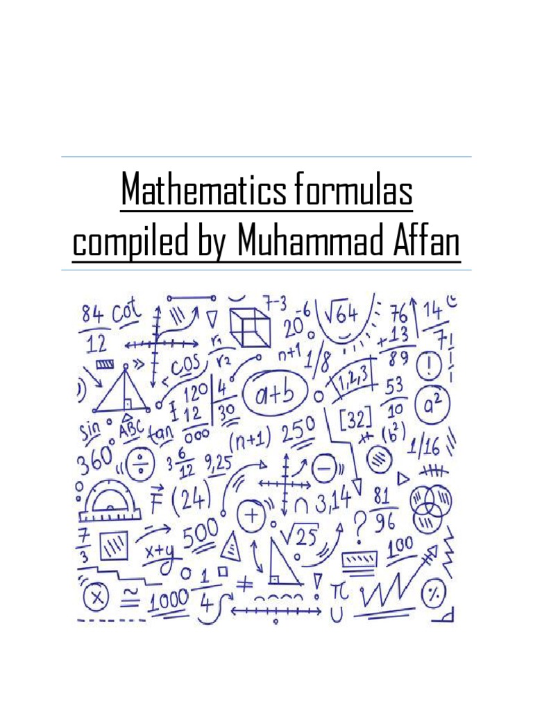 Mathematics Formulas Compiled | PDF | Slope | Line (Geometry)