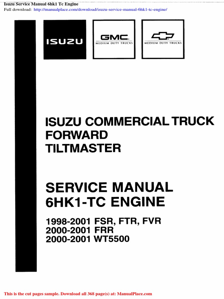 Isuzu 6HK1 TC Engine Service Manual | PDF