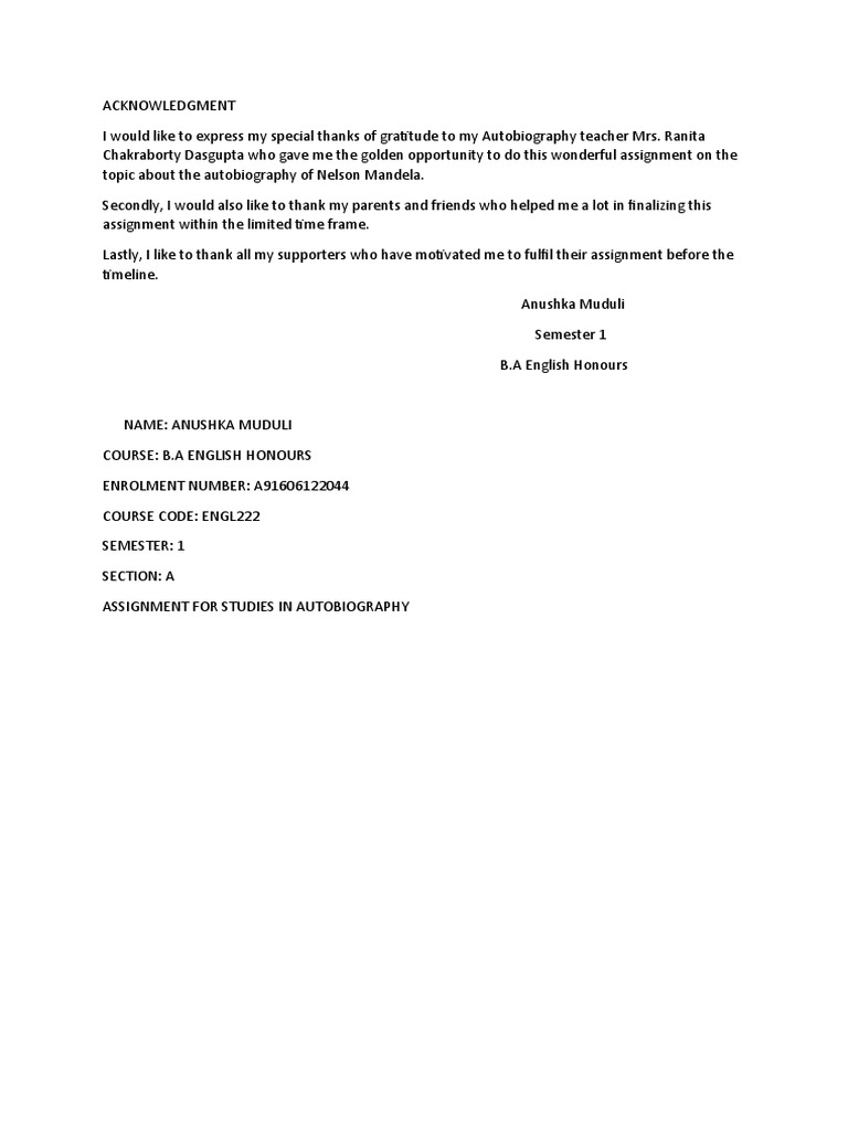 Acknowledgment | PDF