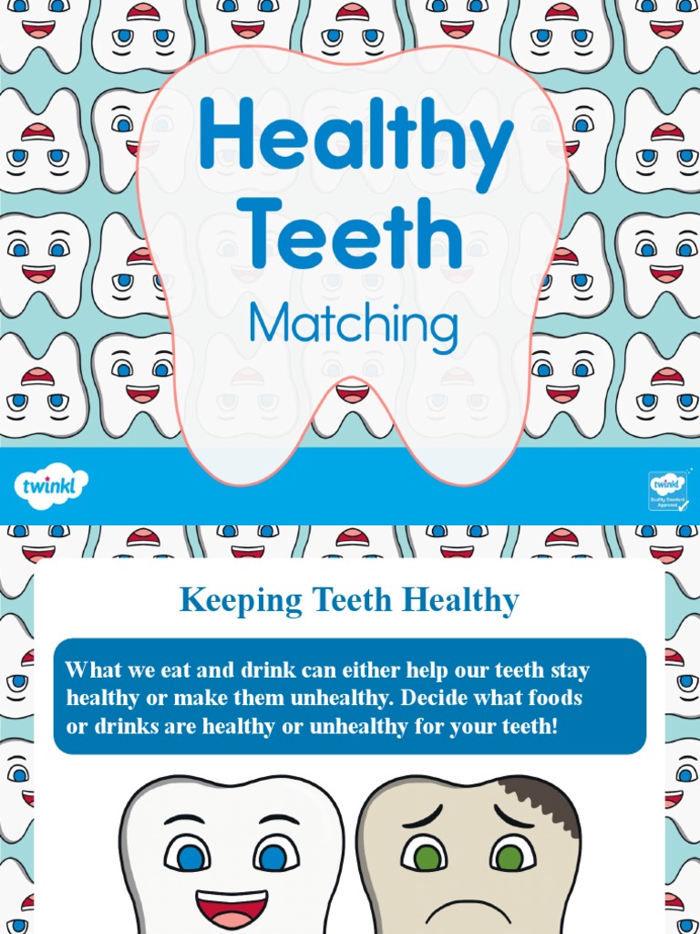 Healthy Teeth Matching Game Powerpoint Amp Google Slides Us He 95 | PDF ...