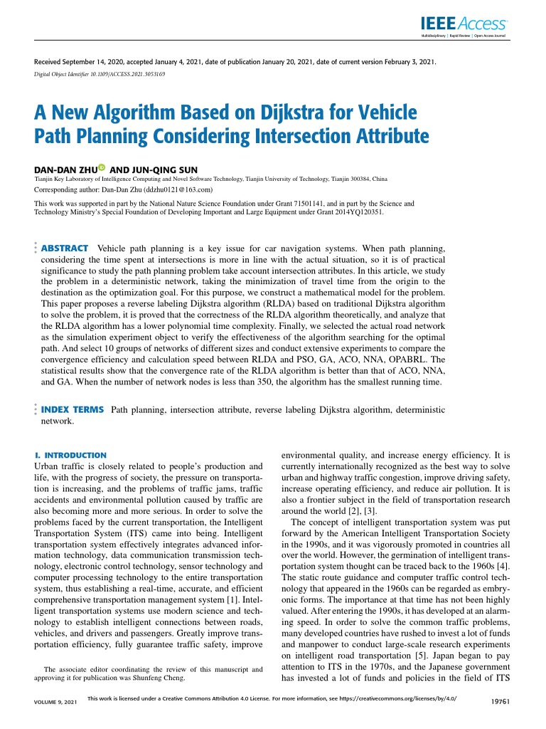 A New Algorithm Based On Dijkstra For Vehicle Path Planning Considering ... A New Algorithm Based On Dijkstra For Vehicle Path Planning Considering ...