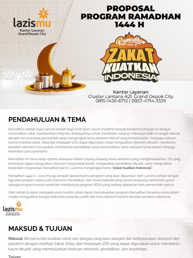 Proposal Ramadhan 1444 H - KL Lazismu GDC | PDF