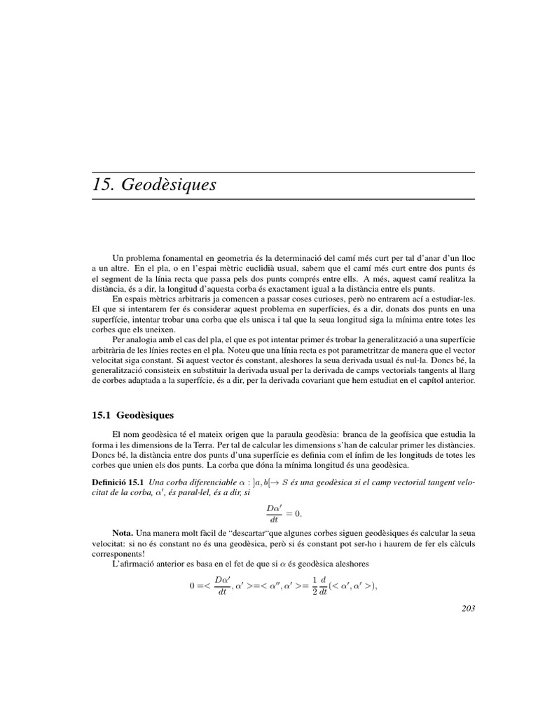 T 15 Geodèsiques | PDF