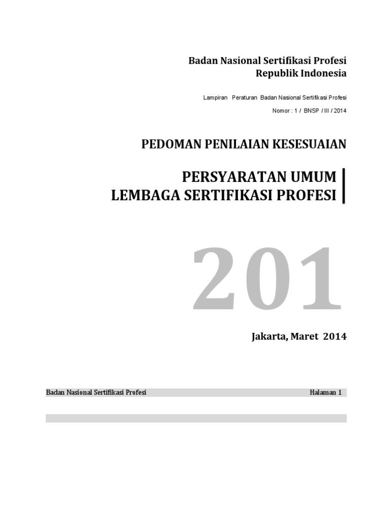 Pedoman-BNSP 201 2014 | PDF