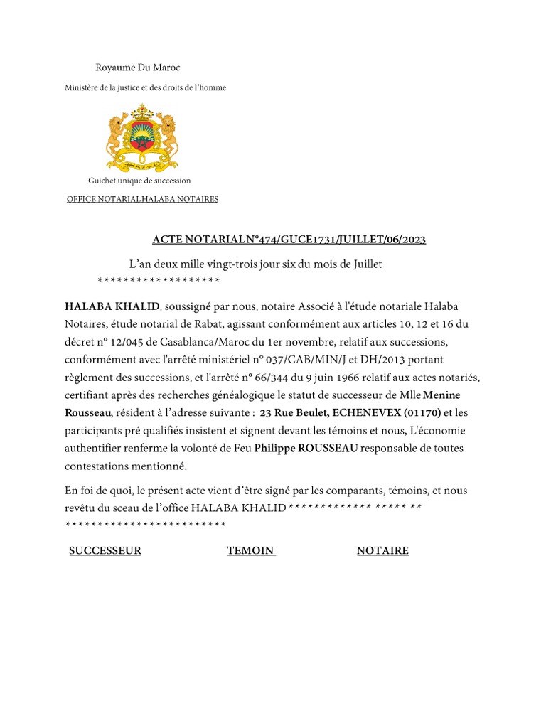 Acte notarié (2) | PDF
