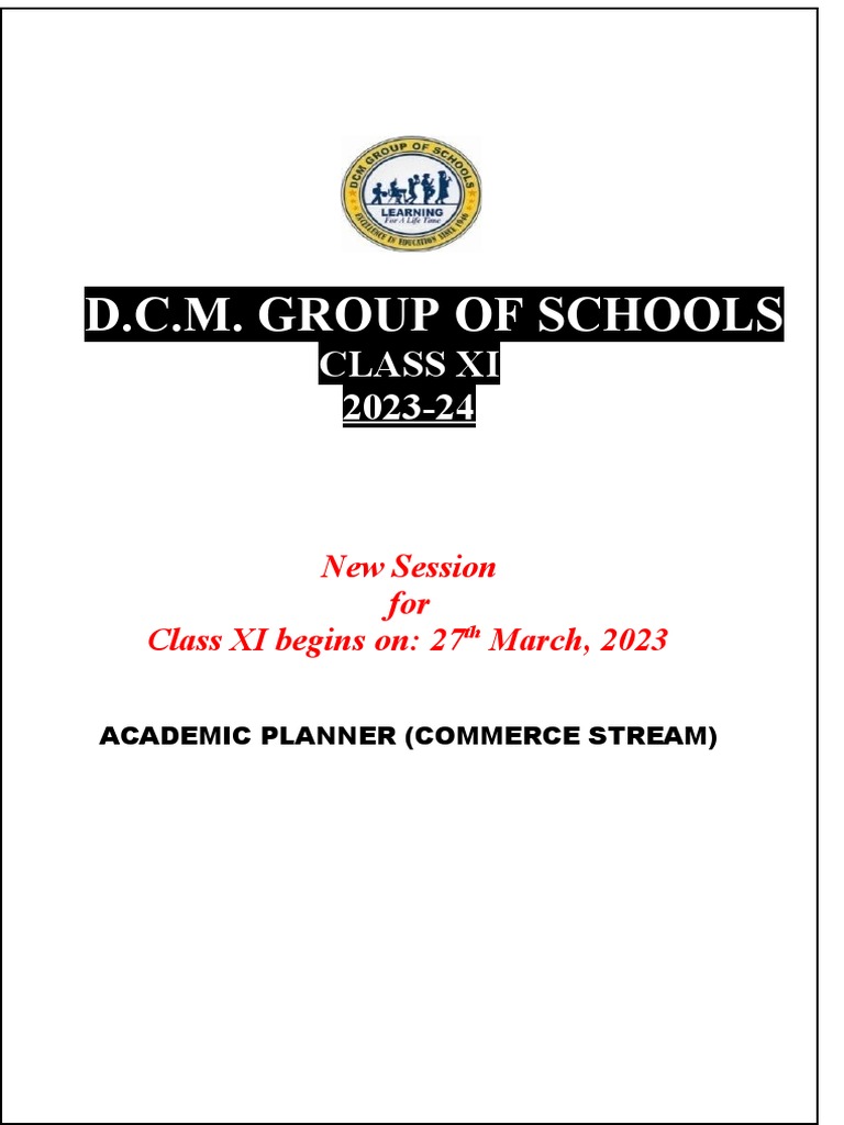 Activity Planner Xi 2023-2024 (Xi Commerce) | Descargar gratis PDF | Economics | Mathematics