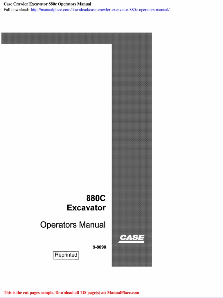 Case 880C Excavator Operator Manual | PDF | Home & Garden