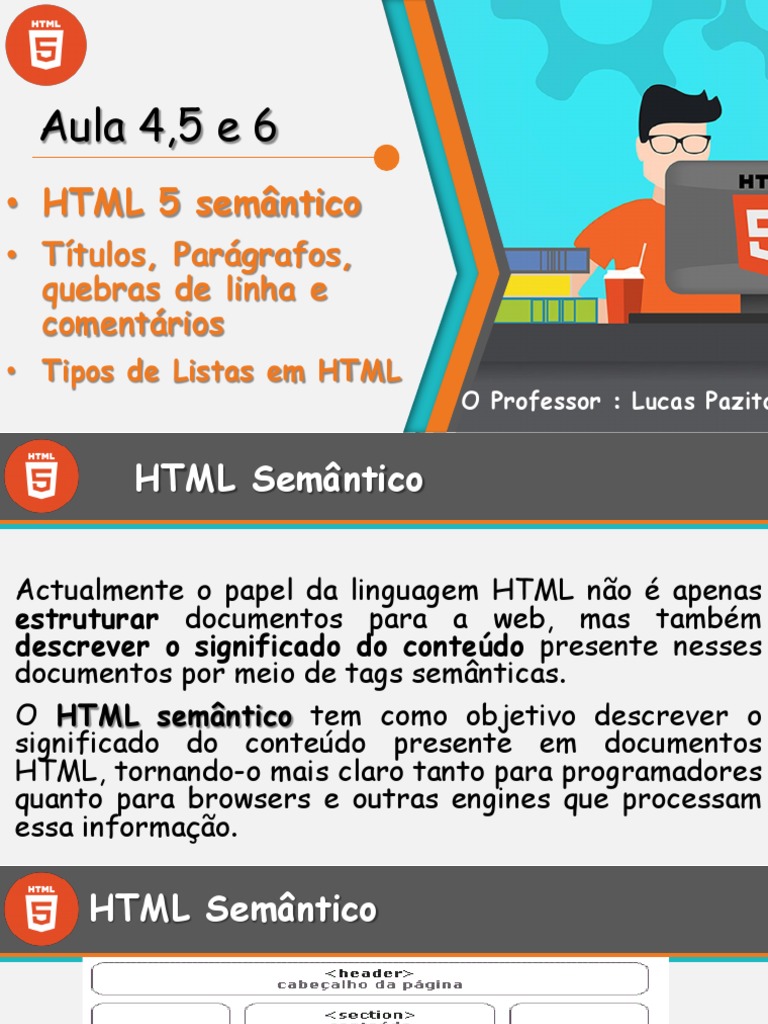 Aula 4J J5 J6 JavaScript | PDF | Html | Html5