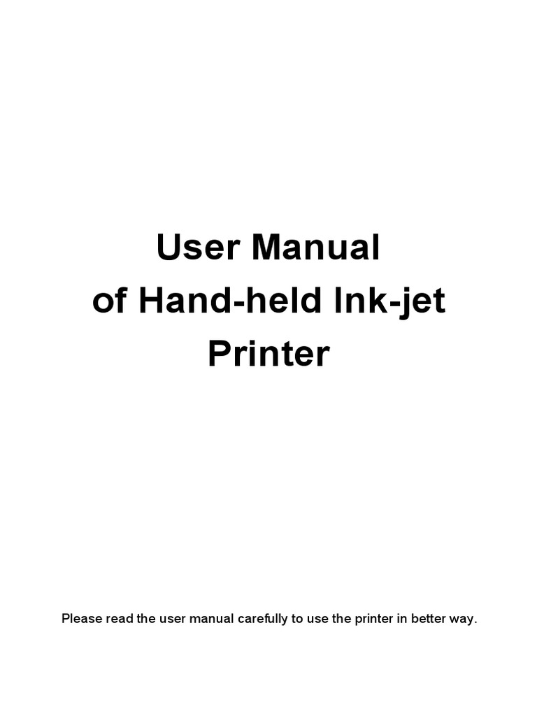 Handheld Inkjet Printer User Manual | PDF | Computer File | Printer ...