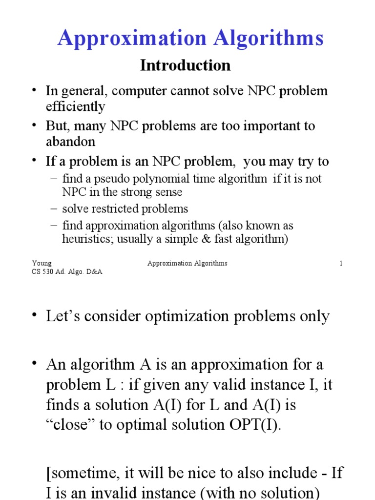 CS530 Approximation | PDF | Algorithms | Numerical Analysis