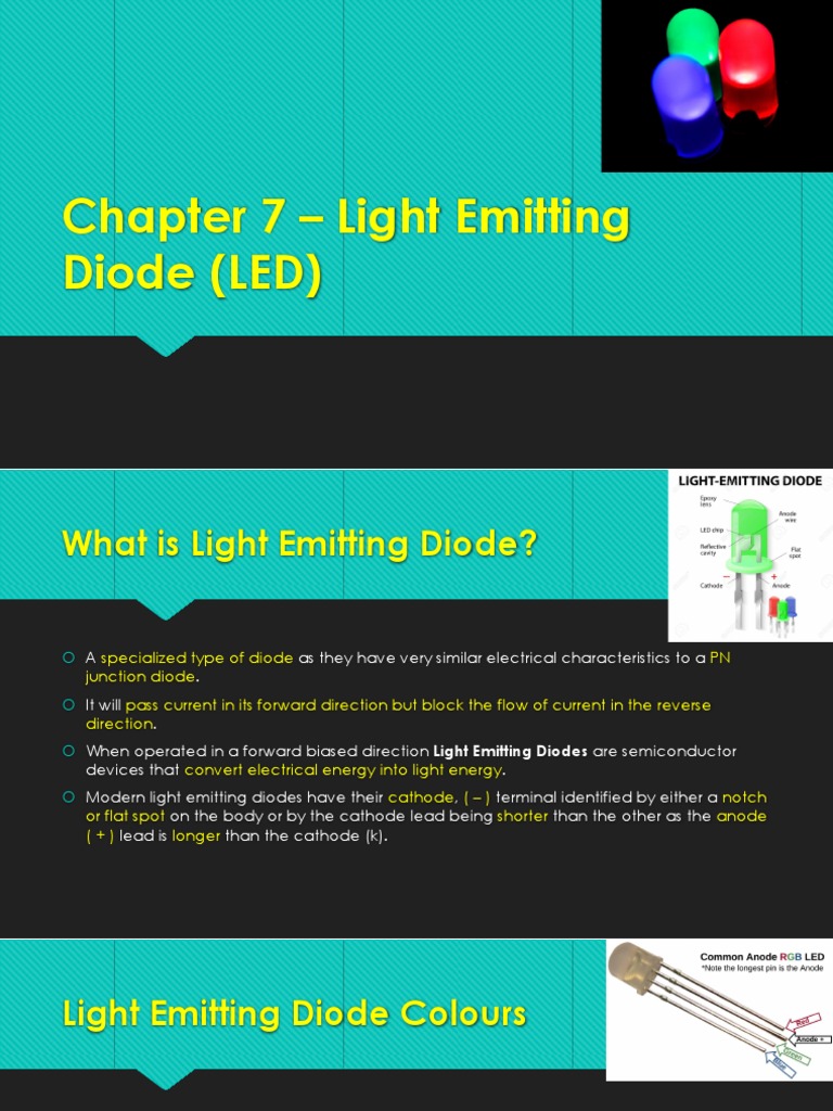 Chapter 7 - Light Emitting Diode (LED) - 1 | PDF | Light Emitting Diode | Diode
