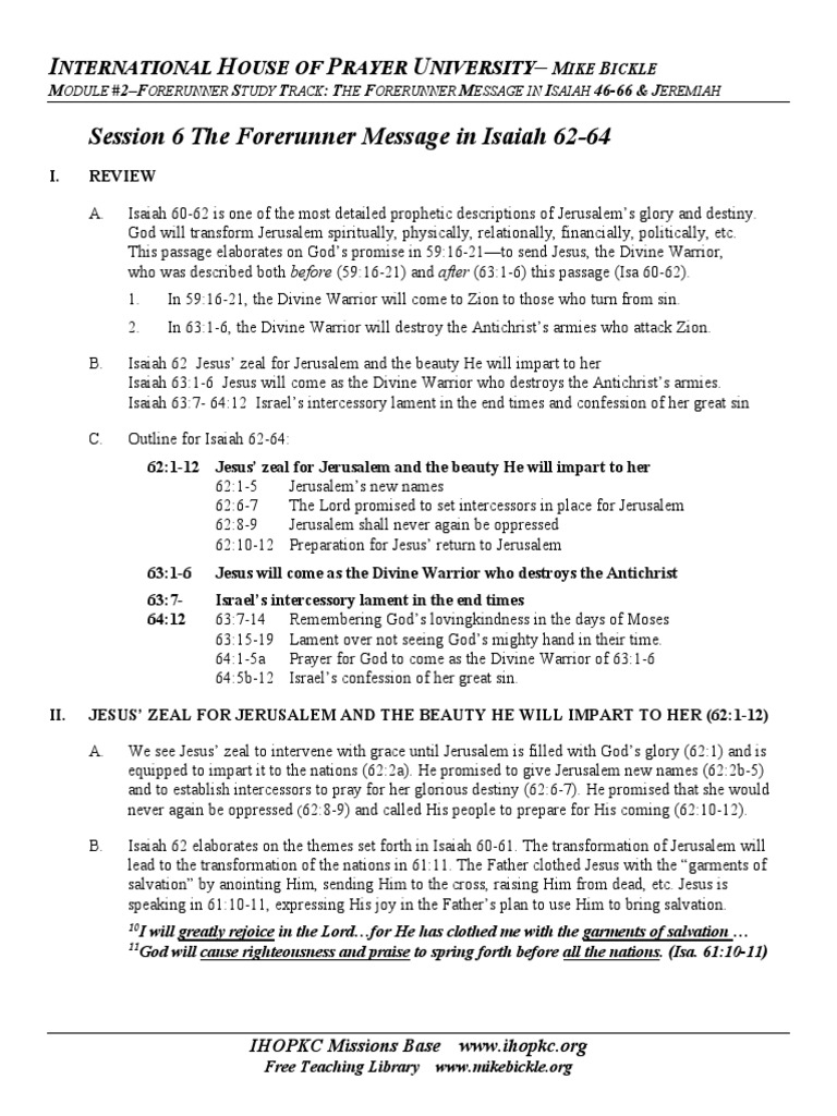 The Forerunner Message in Isaiah 62 | Download Free PDF | Book Of ...