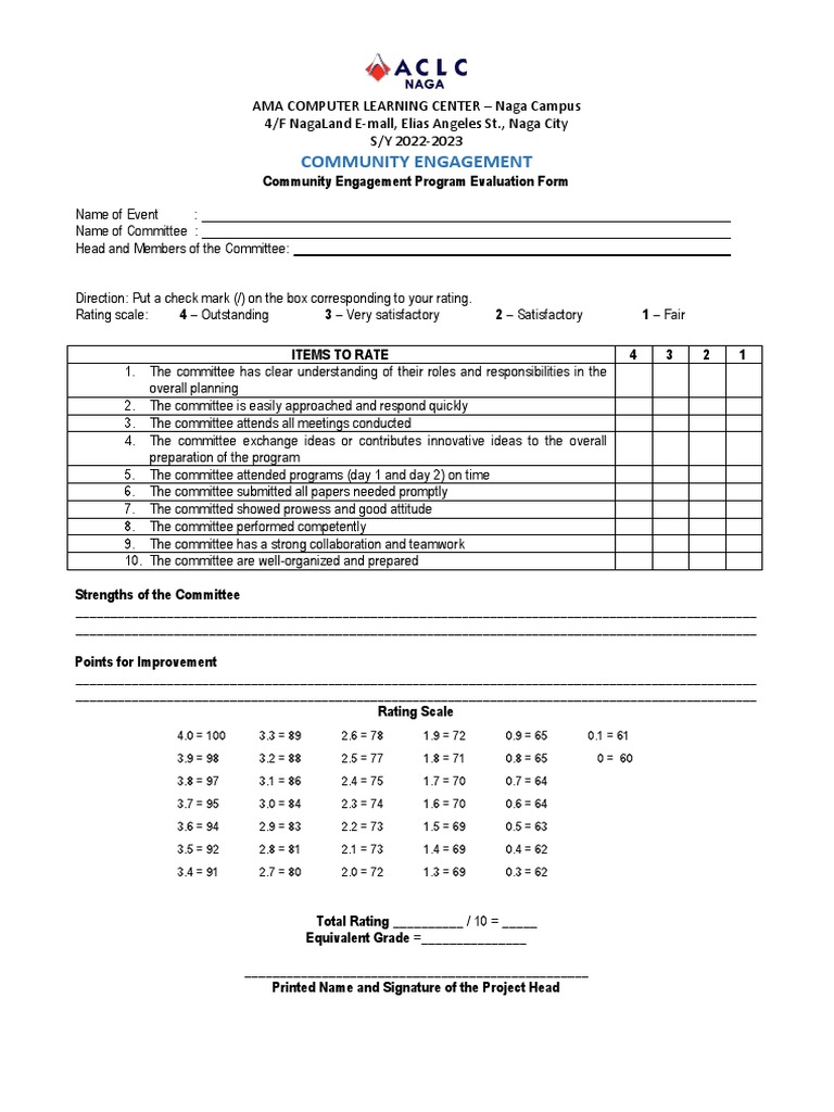 Committee Evaluation Sheet | PDF | Business | Art