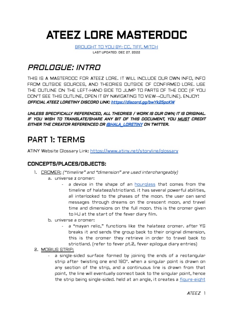 Ateez Lore Masterdoc | PDF | Dream