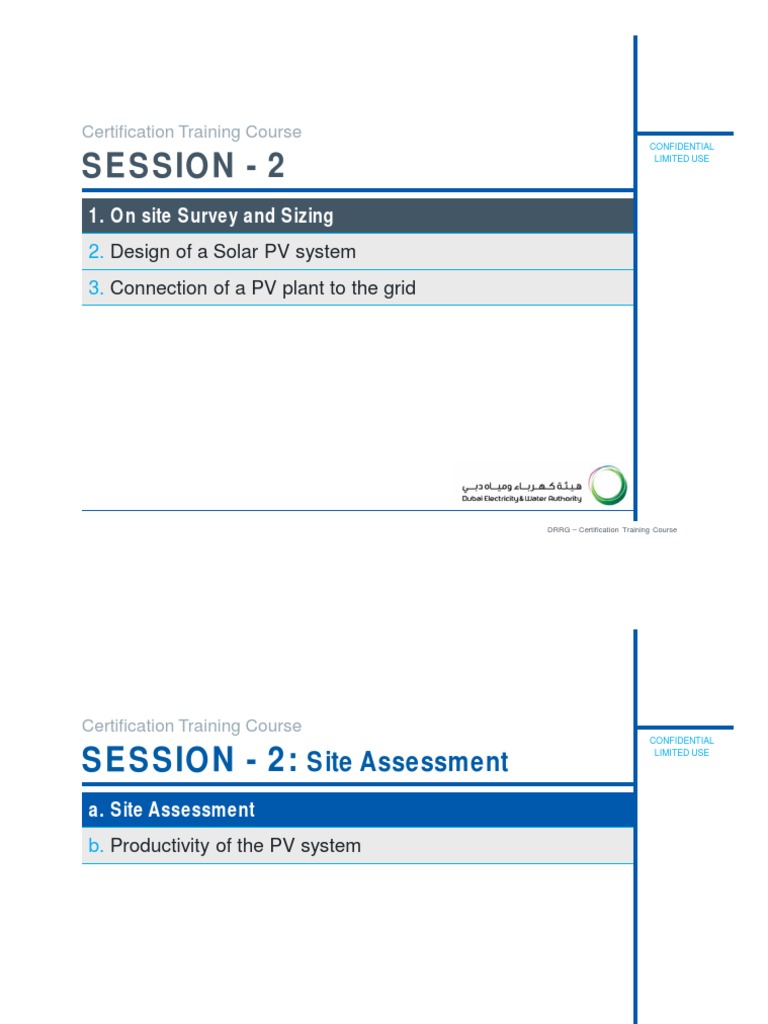 2.1 DEWA Training - On-Site Survey and Sizing-Ammar | PDF