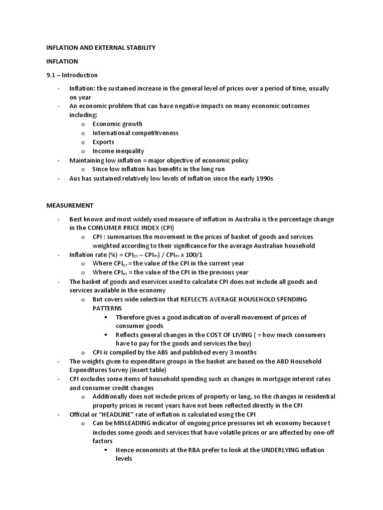 Inflation and External Stability | PDF | Cost Of Living | Inflation