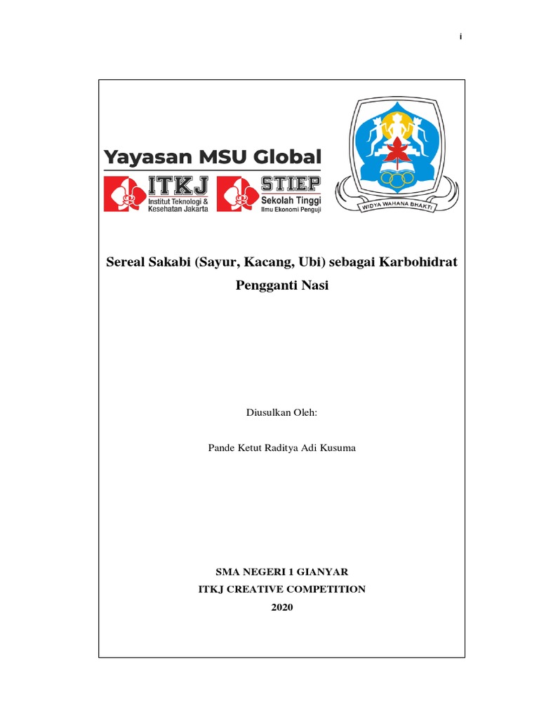 Pande Ketut Raditya Adi Kusuma - SMAN 1 Gianyar - Sereal Sakabi Sebagai ...