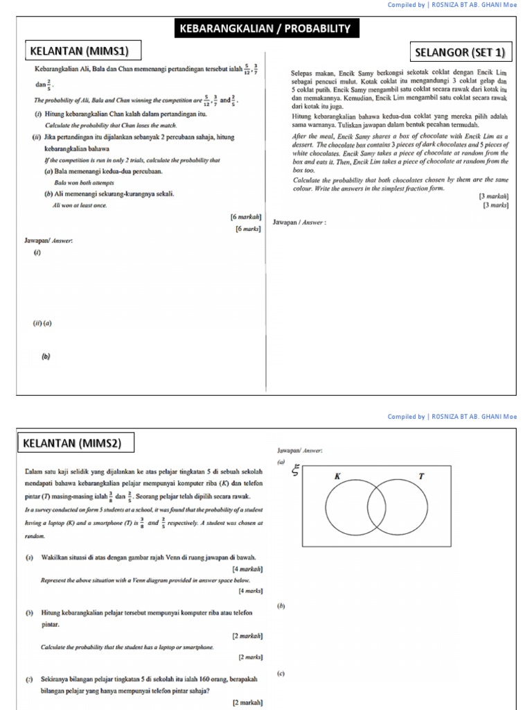 Kebarangkalian Probability 2022 Pdf