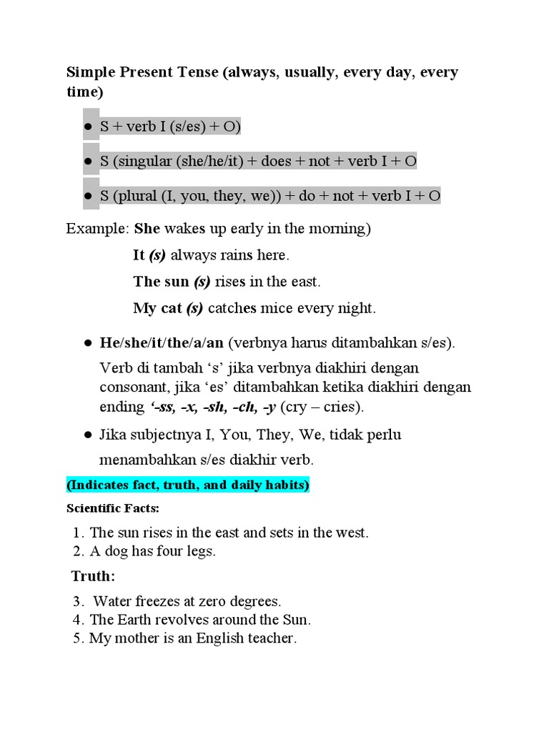 Simple Present Tense | PDF | Verb | Linguistic Typology
