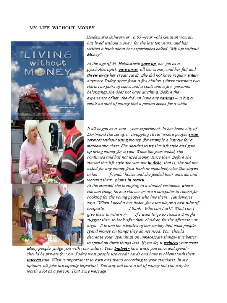 My Life Without Money - Inter. | PDF | Money | Credit