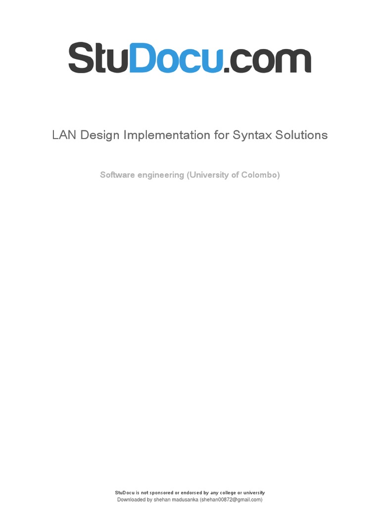 Lan Design Implementation For Syntax Solutions | PDF | Computer Network | Network Topology
