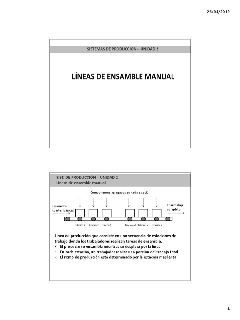 Líneas de Ensamble Manual: Análisis y Ejemplos | PDF | Transporte | Ritmo