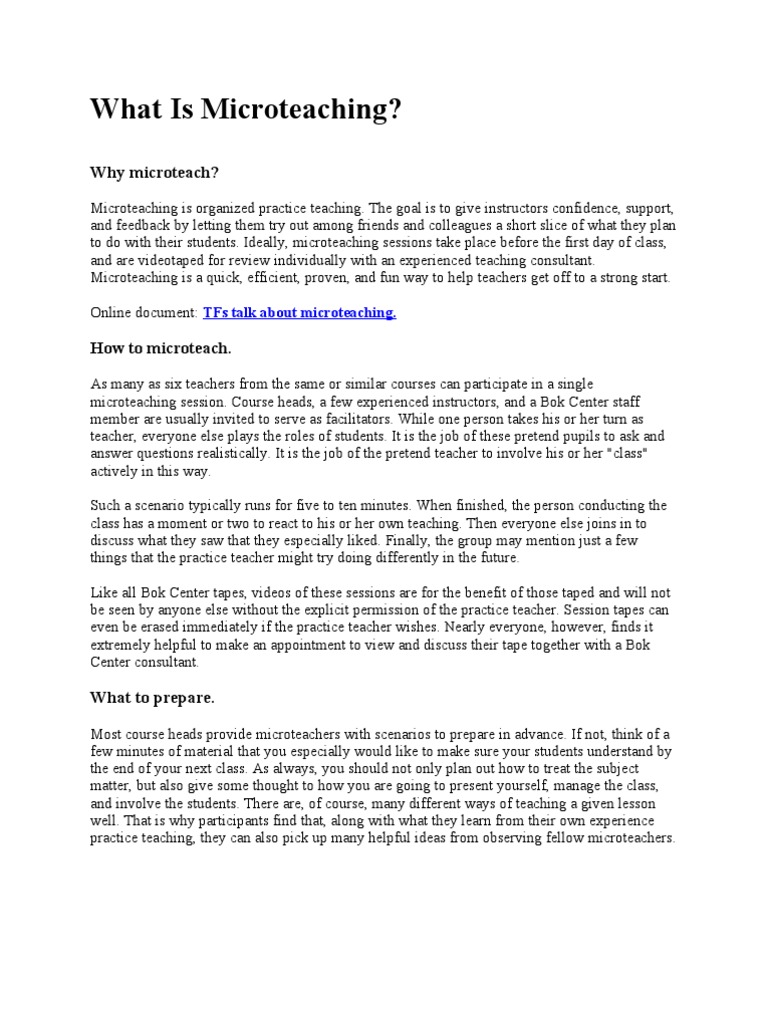 Preparing Effective Teachers: An Introduction to Micro-Teaching | PDF | Teachers | Reinforcement