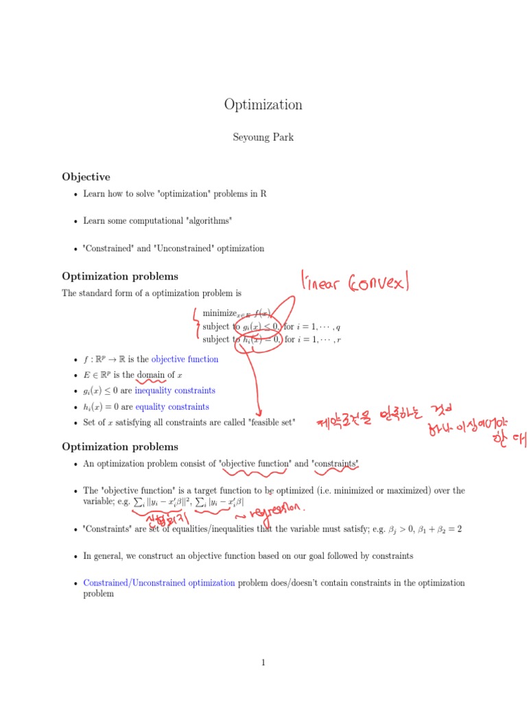7th Lecture Note 230515 135845 Pdf Mathematical Optimization