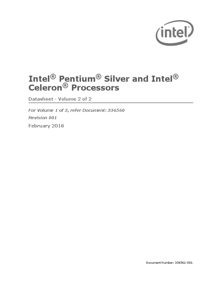 Intel® Pentium® Silver and Intel® Celeron® Processors Datasheet ...
