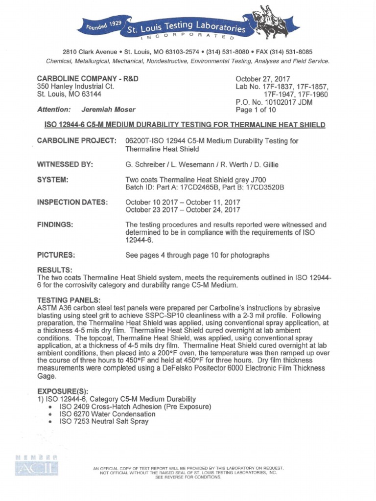 Thermaline Heat Shield - Two Coats. ISO 12944 C5-Medium | PDF