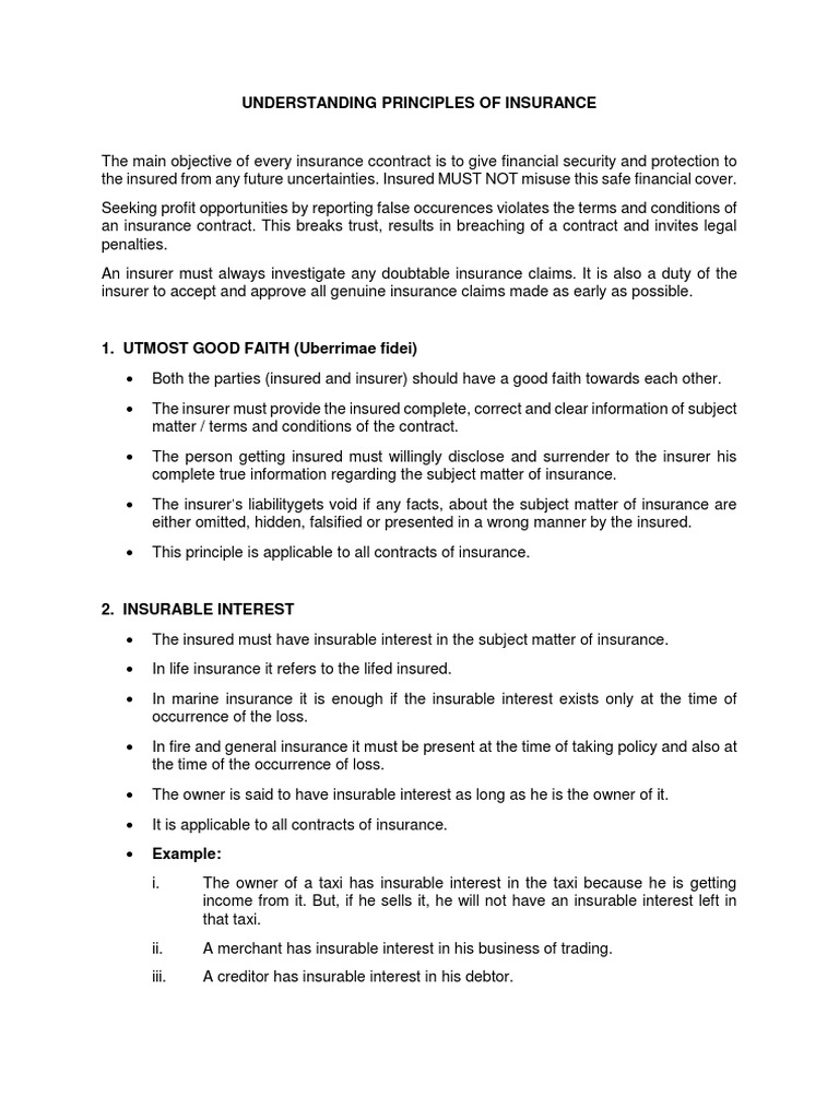 Understanding Principles of Insurance | PDF | Insurance | Life Insurance