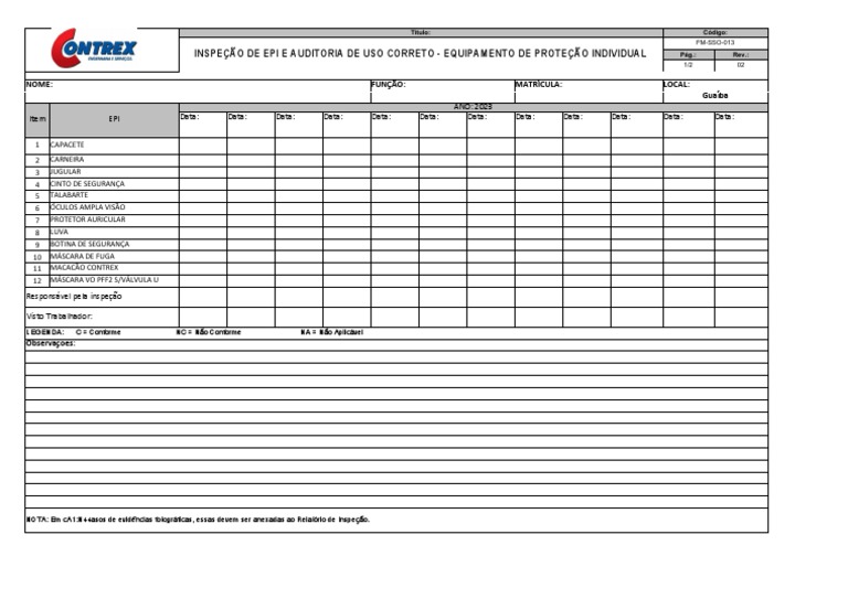 Check List Epi | PDF