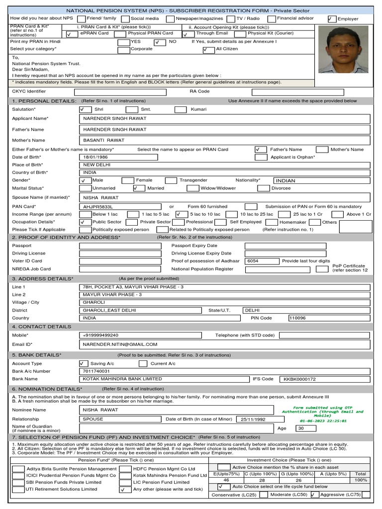 OtpAuthenticate 110198125071 11444807 MyNPSForm | PDF | Identity ...