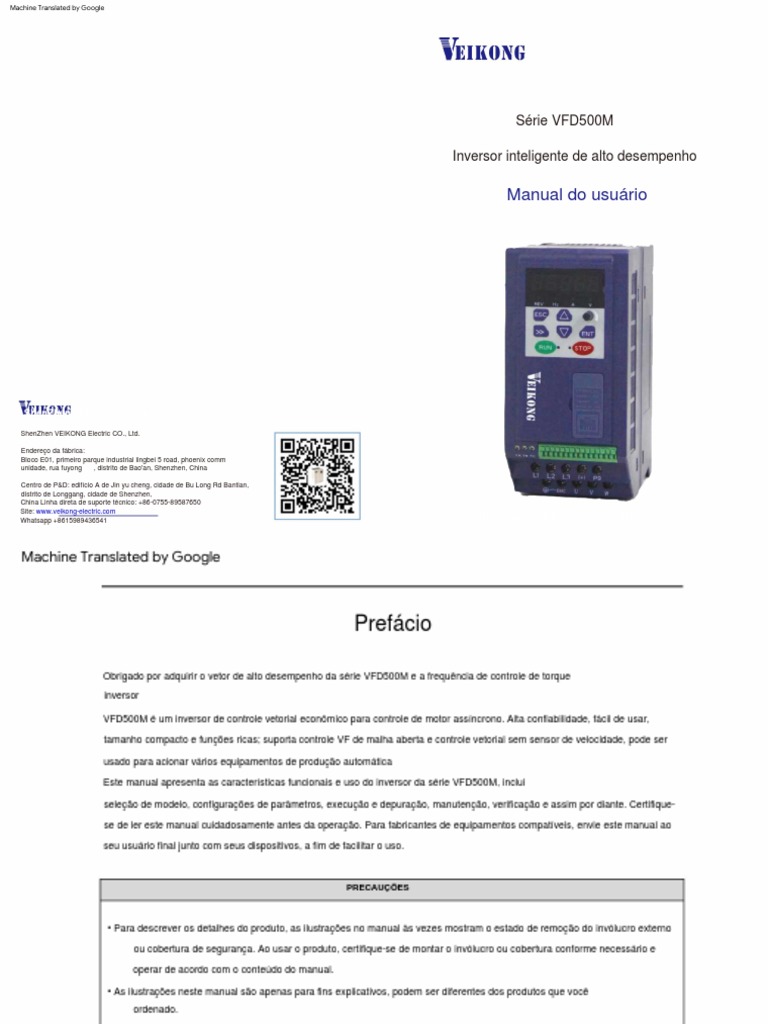VEIKONG VFD500M High Performance Vector Ac Drive User Manual V1.1 ...