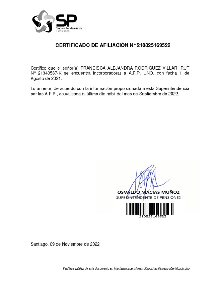 Certificado Afp | PDF