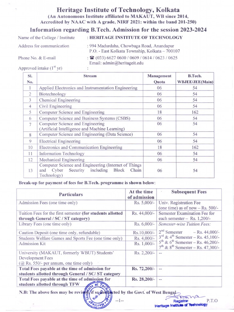 B.Tech 2023 - 24 | PDF