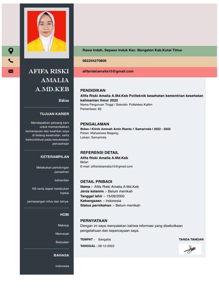 Afifa Riski Amalia - Resume | PDF