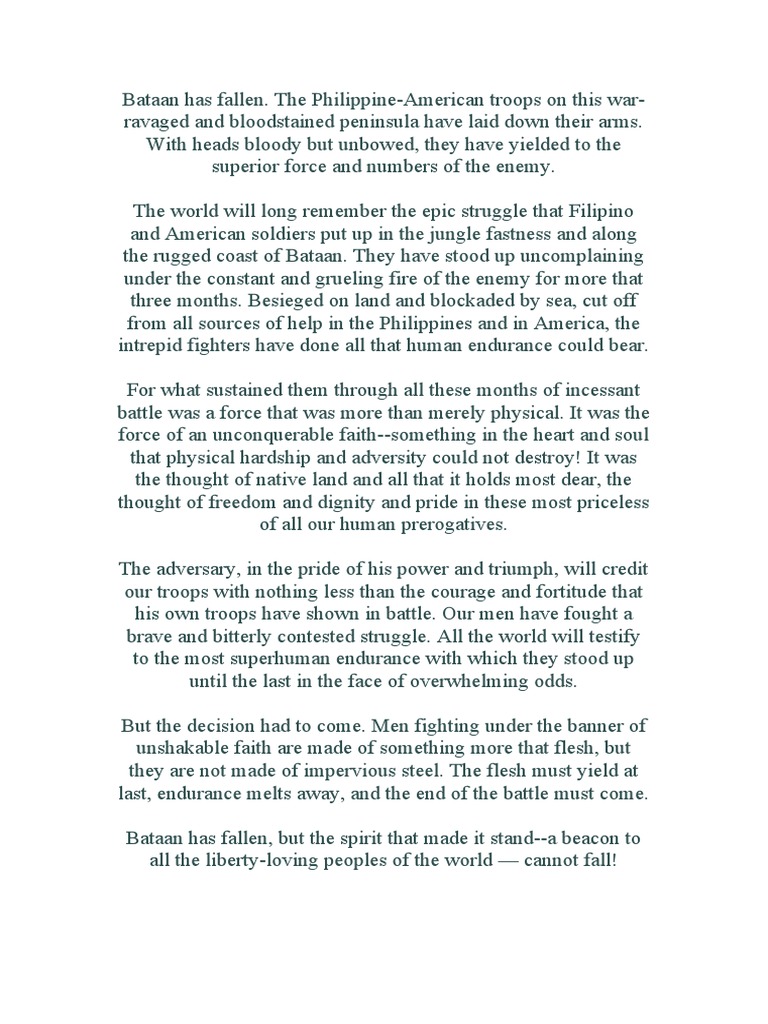 Bataan's Fall: A Testament of Courage | PDF