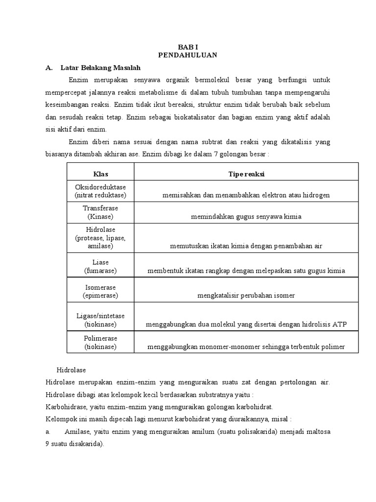 Makalah Enzim Amilase | PDF