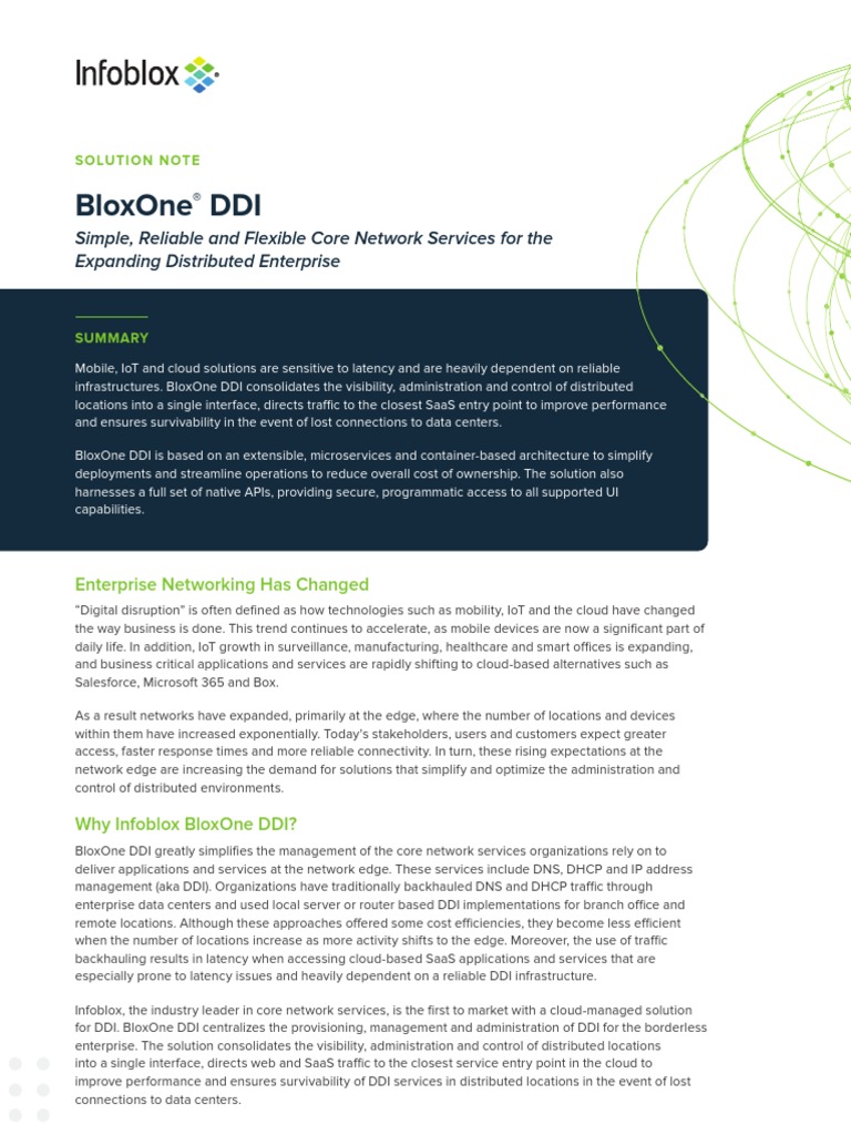 infoblox-solution-note-bloxone-ddi | PDF | Cloud Computing | Internet Of Things
